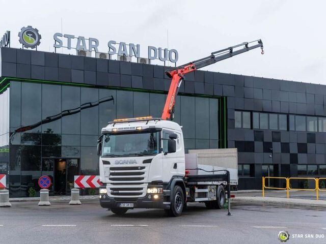 Scania G280 4x2 PALFINGER PK 12001 EH HDS Crane Lift kamion s ravnom platformom