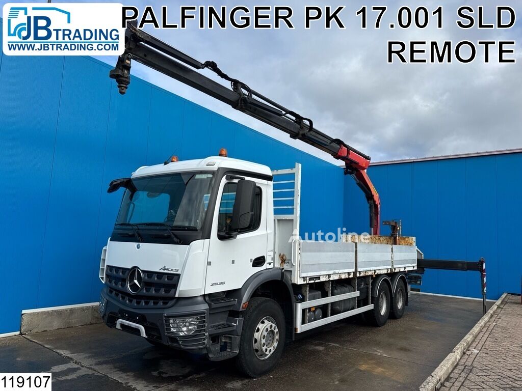 Mercedes-Benz Arocs 2636 6x4, EURO 6, Palfinger, Steel suspension kamion s ravnom platformom