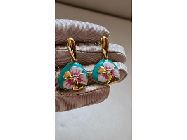 Aretes Flower Drop Dangle emajlirane minđuse