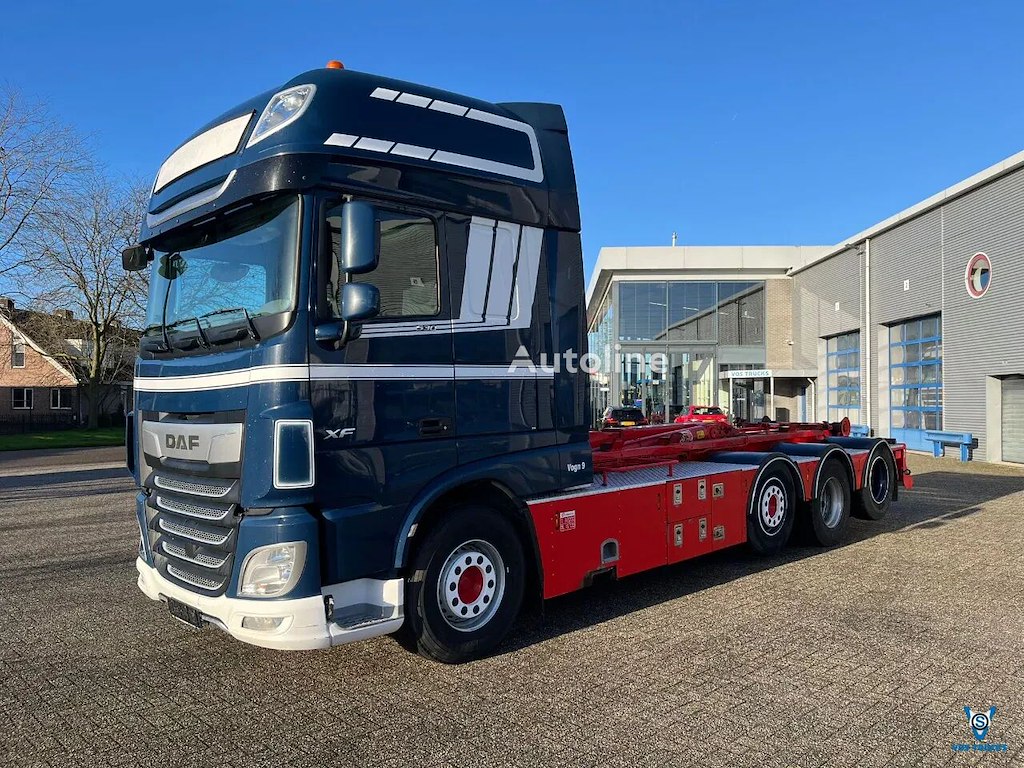 DAF XF106-530 8X2 / AJK HOOKLIFT 25000KG / 9 TON FRONT AXLE / NAVI / kamion rol kiper
