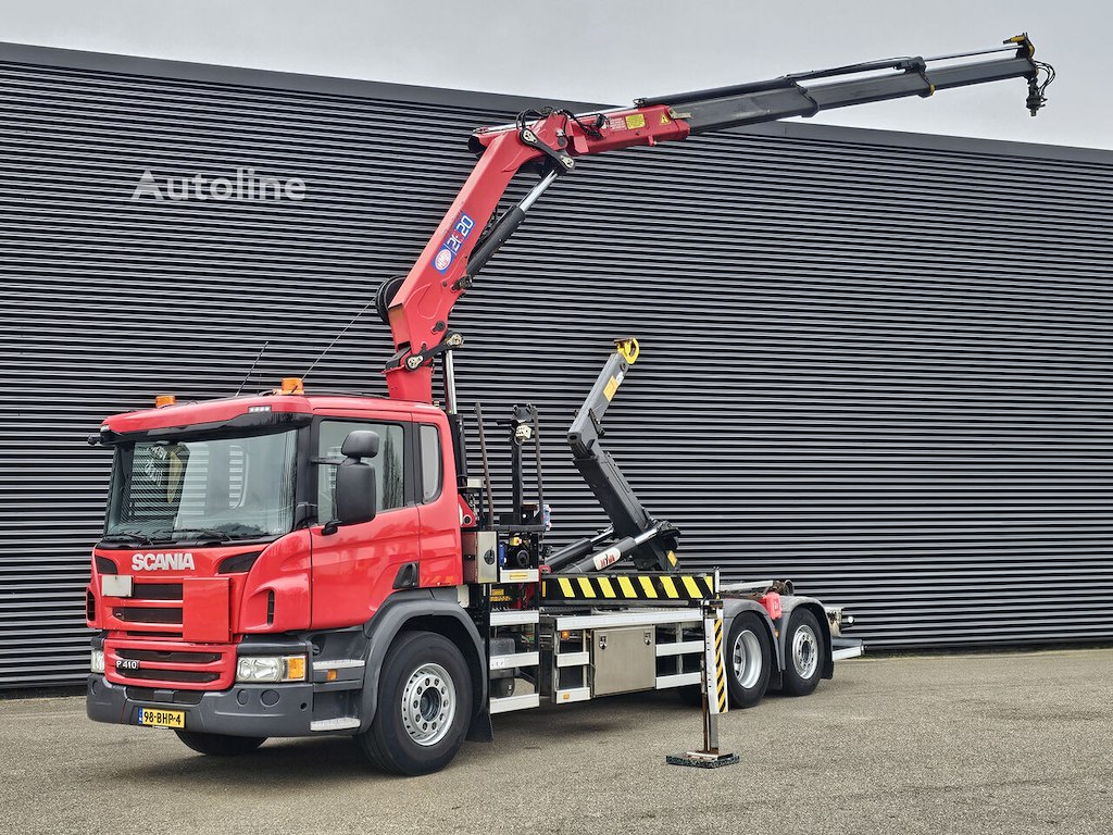 Scania P410 6x2*4 / HOOKLIFT + CRANE / ABROLKIPPER KRAN kamion rol kiper
