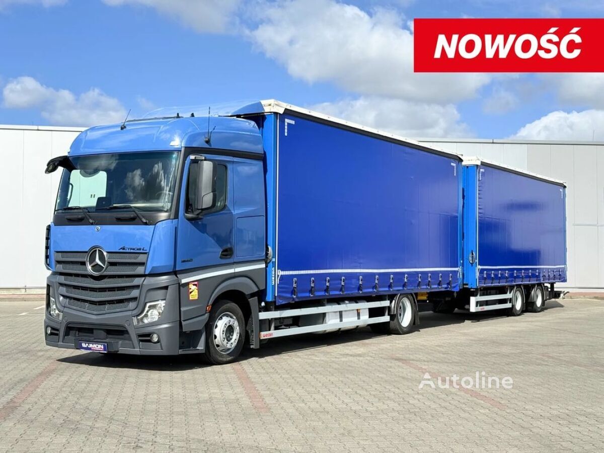 Mercedes-Benz ACTROS L 1840 / ZESTAW TANDEM 120 M3 / 7,75 M + 7,75 M / SALON P kamion sa klizna zavesa cerada + prikolica sa kliznom ceradom