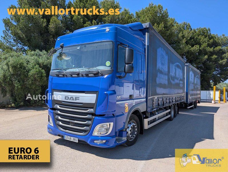 DAF XF 460 kamion sa klizna zavesa cerada + prikolica sa kliznom ceradom