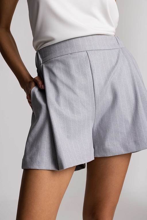 structured bermuda shorts light gray w/white stripes