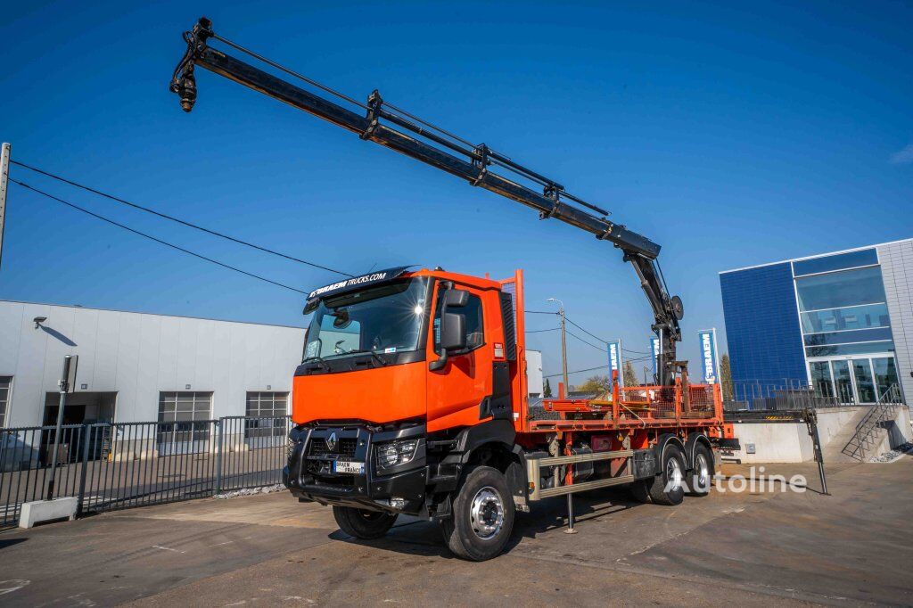 Renault K380 DXI -6x4+HIAB 21 T/m+4 EXT kamion platforma