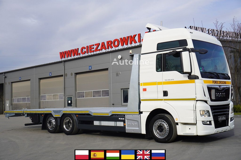 MAN TGX 26.470 tow truck / NEW galvanized platform / deck 950 cm / 2 šlep auto