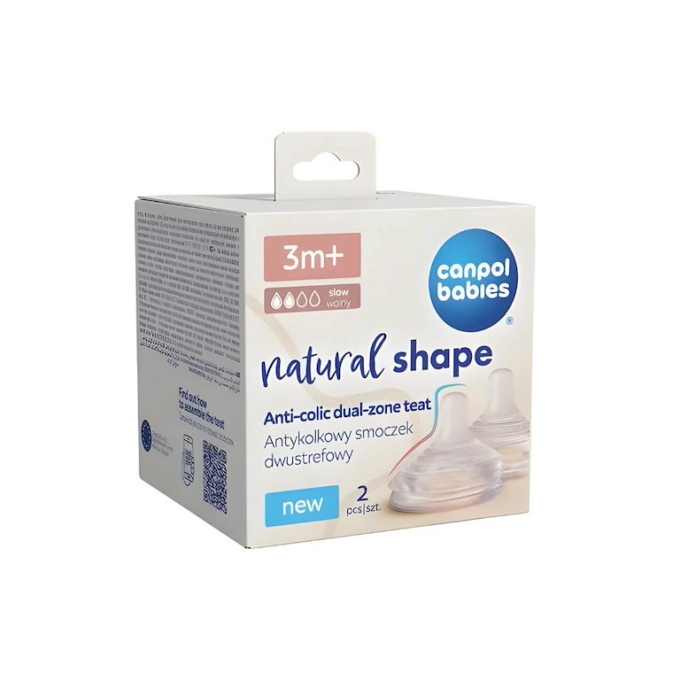 Canpol Babies Natural Shape Antikolik Cucla 3m+ 2 Cucle SPOR PROTOK