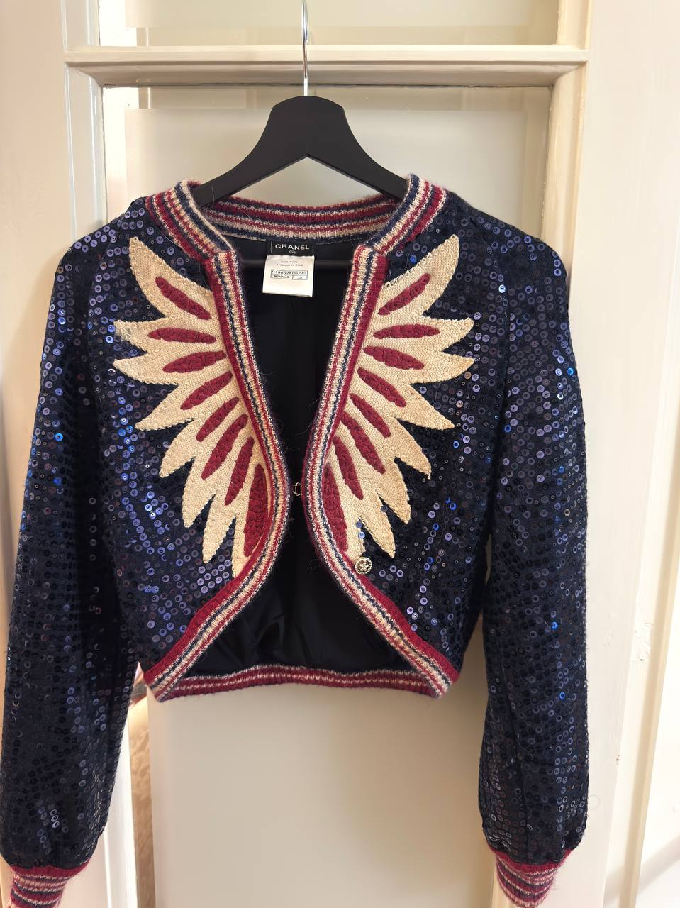 Chanel Pre-owned 2014 Paris Dallas Collection Sequinned Cardigan In Blue