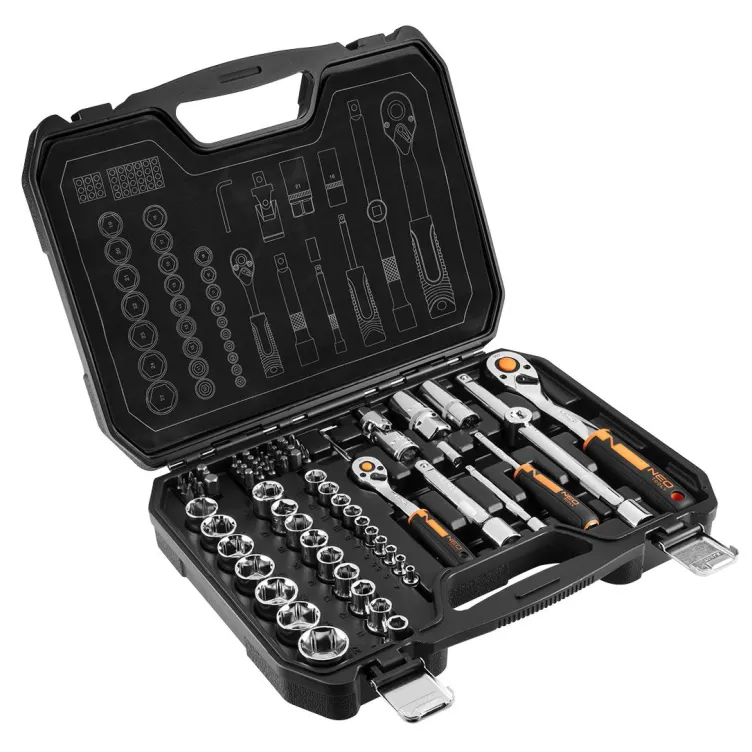 Set nasadnih ključeva, 73 dela, 1/2, 1/4, CrV - NEO TOOLS 10-054