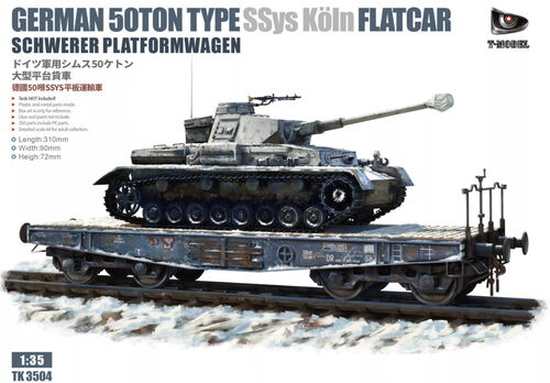 T-Model TK3504 German 50-ton Type SSys Köln Flatcar (Schwerer Platformwagen)