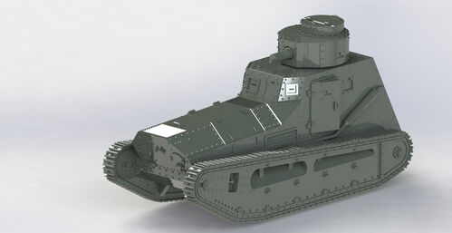 EMP3D 72012744-48 Prototypowy czołg lekki Leichter Kampfwagen II (LKII) - zamknięty właz