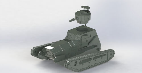 EMP3D 72012745-43 Prototypowy czołg lekki Leichter Kampfwagen II (LKII) - otwarty właz