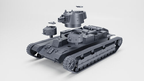 EMP3D 72012193-87 T-28 model 1940 (wieża stożkowa) - otwarte włazy