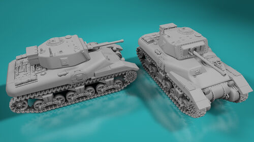 EMP3D 72012446 Czołg pościgowy RAM Mk.II środkowy z armatą 6-funtową (57mm) - zamknięty właz