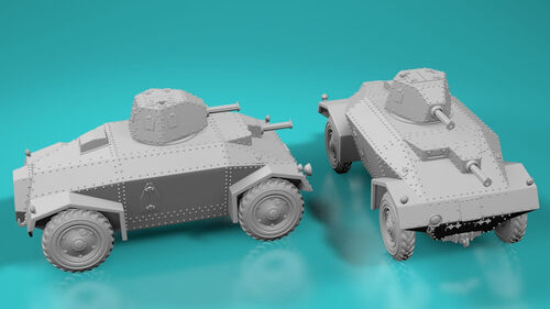 EMP3D 72012507 Samochód pancerny Alvis Straussler AC3D - zamknięty właz i światło