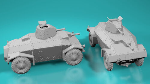 NEW! EMP3D 72012508 Samochód pancerny Alvis Straussler AC3D - otwarty właz i zamknięte światło