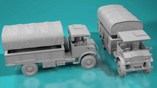 EMP3D 72012417 Ciężka 3-tonowa ciężarówka C60L - z plandeką / zamknięty właz