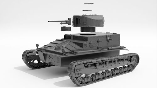 EMP3D 72012051-56 Czołg średni Vickers Mk.I - otwarty właz