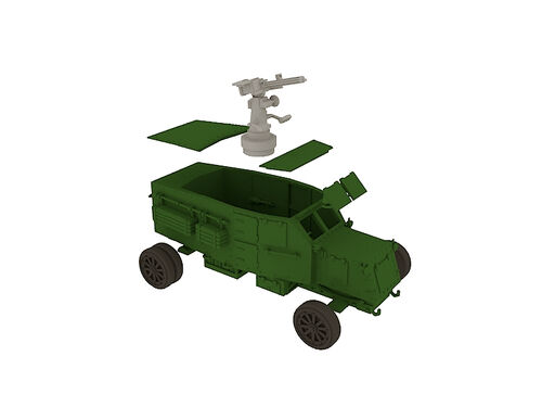 EMP3D 72012044 Samochód opancerzony AA Lorry z 2-funtową armatą Pom-Pom - otwarte włazy