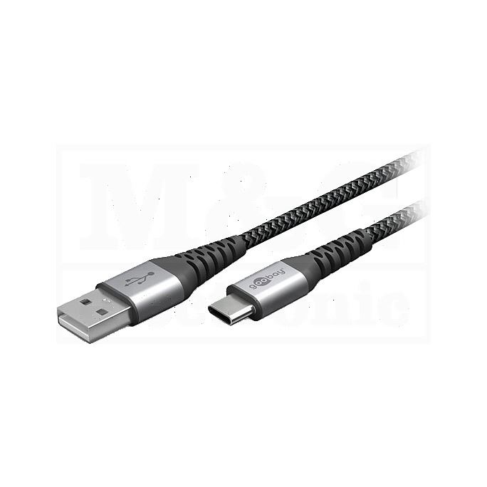 KABL USB C MUŠKI > USB A MUŠKI Tekstilni 1m