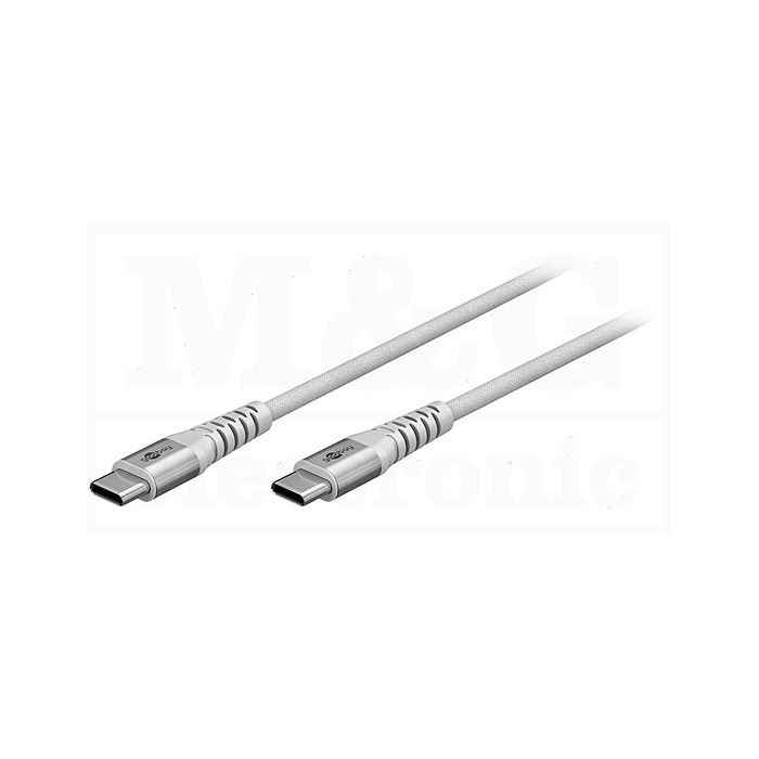 KABL USB C MUŠKI > USB C MUŠKI Supersoft beli 2m