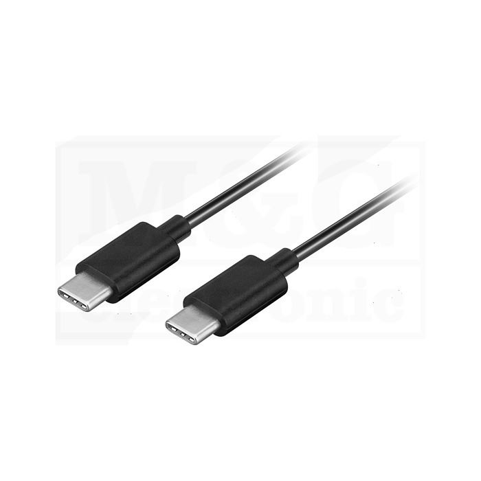 KABL USB C MUŠKI > USB C MUŠKI PVC crni 1m