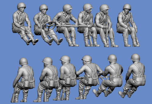 Germania-Figuren 72-WW2-0242 US Infantrymen – Crew Of A Dodge WC 52