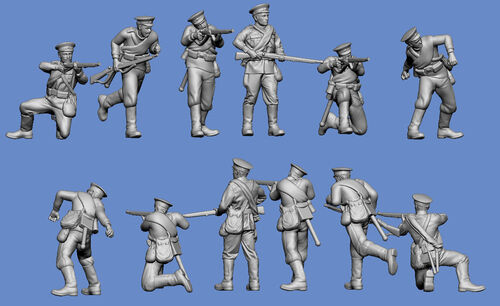 Germania-Figuren 72-WW1-0600 Russian Infantry 1914-18