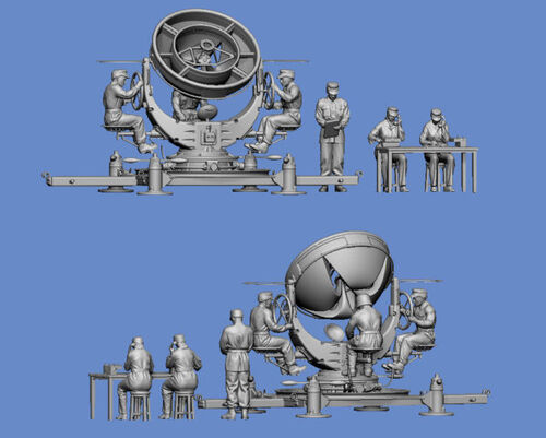 Germania-Figuren 72-WW2-1001 Crew For Ring Funnel, Directional Receiver And Listening Device – RRH