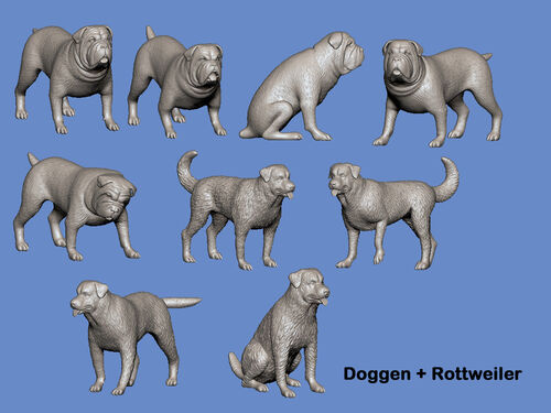 Germania-Figuren 72-ANIMAL-1008 Great Danes And Rottweilers