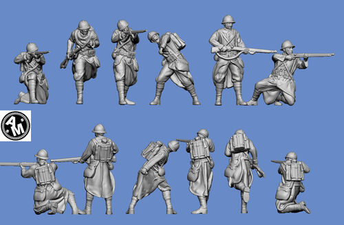 Germania-Figuren 72-WW1-0400 French Infantry 1915/18