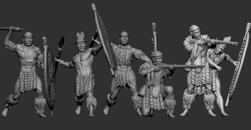 Germania-Figuren 72-8513 Zulu Warrior Ranged Combat