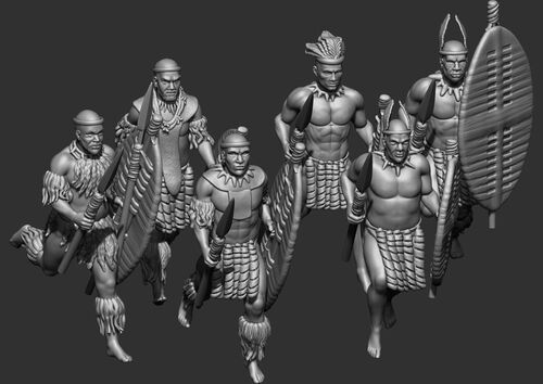 Germania-Figuren 72-8512 Running Zulu Warriors