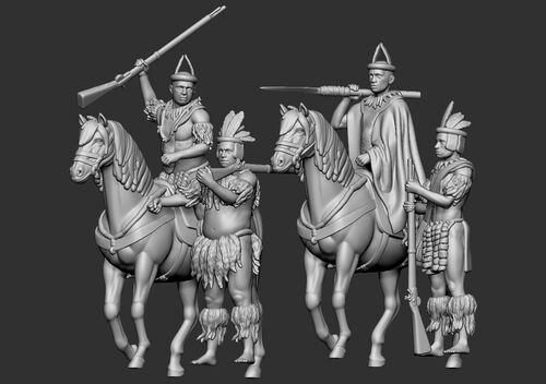 Germania-Figuren 72-8538 Zulu Chiefs On Horseback And Zulu Warriors
