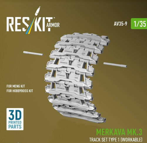 RES/KIT AV35-0009 Merkava Mk.3 - 3D-Printed Workable Track Set Type 1 (for Meng & Hobby Boss Kits)