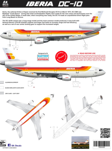 8aDecs 7909-600-200 IBERIA DC-10 1990