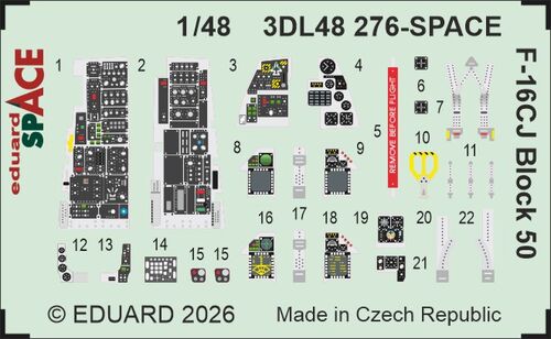 Eduard 3DL48276 Lockheed Martin F-16CJ Block 50 - Space Set (fo Tamiya Kits)