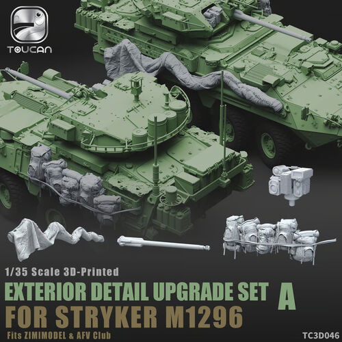 Toucan Model TC3D046 Stryker M1296 - 3D-Printed Exterior Detail Upgrade Set A (for Zimi Model and AFV Club Kits)
