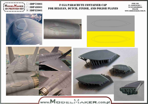 Model Maker Decals 3DP32001 Lockheed Martin F-35 A - Parachute Container Cap