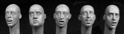 Hornet HH3206 Heads for Figures Set No.6 - Various Scared European Faces (5 pcs)