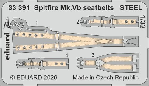Eduard 33391 Supermarine Spitfire Mk.Vb - Steel Seatbelts (for Kotare Kits)