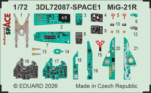 Eduard 3DL72087 MiG-21 R - Space Set (for Eduard Kits)