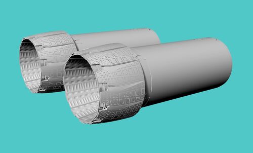 rise144models 72031 Grumman F-14 D Exhaust - OPEN Exhaust (for Tamiya Kits)