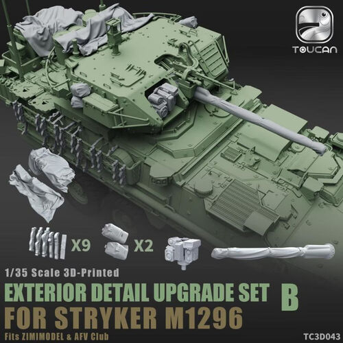 Toucan Model TC3D043 Stryker M1296 - 3D-Printed Exterior Detail Upgrade Set B (for Zimi Model and AFV Club Kits)