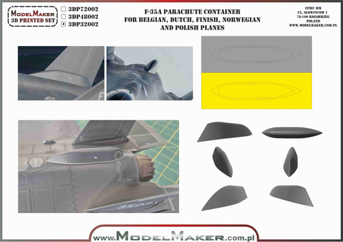 Model Maker Decals 3DP32002 Lockheed Martin F-35 A - Parachute Container
