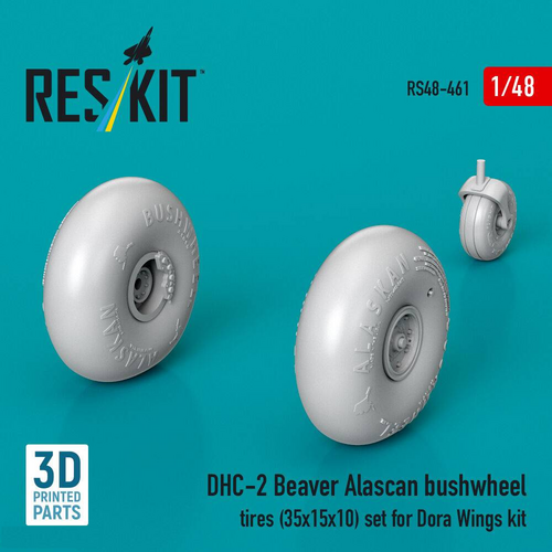 NEW! RES/KIT 48-0461 DHC-2 Beaver - Alascan Bushwheel Tires (35x15x10) Set (for Dora Wings Kits / 3D Printed)