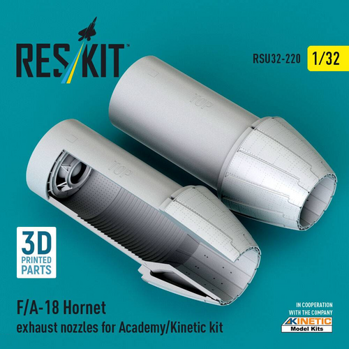 NEW! RES/KIT U32-0220 McDonnell Douglas F/A-18 Hornet - Exhaust Nozzles (for Academy & Kinetic Kits / 3D-Printed)