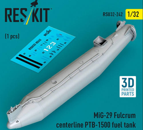 RES/KIT U32-0242 MiG-29 Fulcrum - Centerline PTB-1500 Fuel Tank (1 Piece / 3D-Printed)