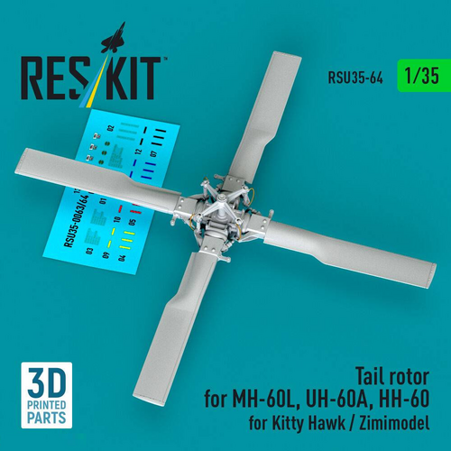 NEW! RES/KIT U35-0064 Sikorsky SH-60B / SH-60F / HH-60H / MH-60R and MH-60S - Tail Rotor (for Kitty Hawk and Zimimodel / 3D-Printed)