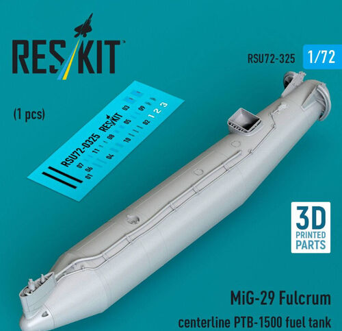 RES/KIT U72-0325 MiG-29 Fulcrum - Centerline PTB-1500 Fuel Tank (1 Piece / 3D-Printed)
